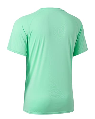 Willit Men's UPF 50+ Sun Protection Shirt Rashguard Swim Shirt Short Sleeve SPF Quick Dry Fishing Shirt Light Green 2XL