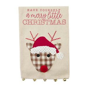 mud pie reindeer dish towel, merry