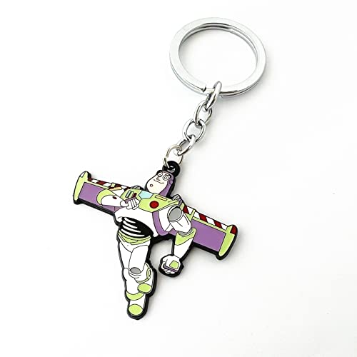 TKLPP Buzz Lightyea Keychain Zinc Alloy Anime Cartoon Toy Stoy Keychain for Boys Girls and Women