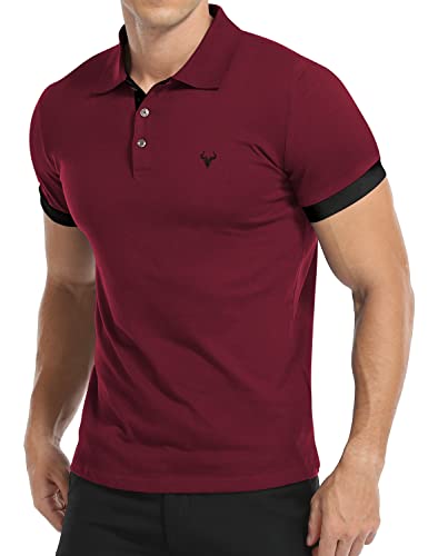 YTD Mens Classic Polo Shirt Short Sleeve Shirts Lightweight Casual Tops