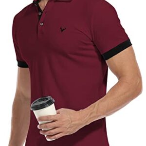 YTD Mens Classic Polo Shirt Short Sleeve Shirts Lightweight Casual Tops