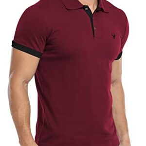 YTD Mens Classic Polo Shirt Short Sleeve Shirts Lightweight Casual Tops