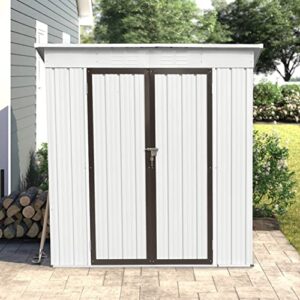 Seedfaya Outdoor Shed 6' x 4',Metal Storage Shed with Double Lockable Doors,Vents,Small Sheds Outdoor Storage for Garden Tools,Lawn Mower,Garbage Can,Bikes,Waterproof Storage Shed