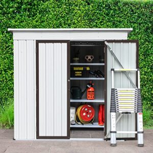 Seedfaya Outdoor Shed 6' x 4',Metal Storage Shed with Double Lockable Doors,Vents,Small Sheds Outdoor Storage for Garden Tools,Lawn Mower,Garbage Can,Bikes,Waterproof Storage Shed