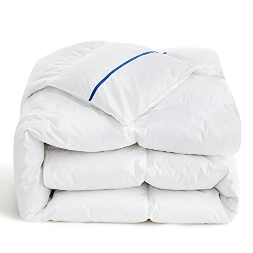 Bedsure Goose Down Comforter Queen Size - Feather Down Comforter Queen for All Seasons, Extra Puffy Queen Duvet Insert, 8 Corner Tabs, Machine Washable (90x90 Inches, 53 Oz)