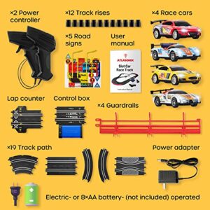 Atlasonix Slot Car Race Track Sets - Slot Cars, Race Tracks & Accessories Electric Race Car Track, Dual Electric Race Track, Electric Race Car Track Set for Girls & Boys Age 8-12, 1:43 Scale