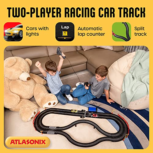 Atlasonix Slot Car Race Track Sets - Slot Cars, Race Tracks & Accessories Electric Race Car Track, Dual Electric Race Track, Electric Race Car Track Set for Girls & Boys Age 8-12, 1:43 Scale