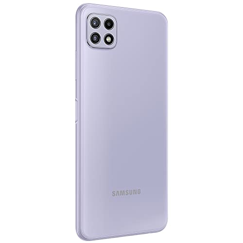 SAMSUNG Galaxy A22 5G (128GB, 4GB) 6.6" 90Hz, Android 11, 48MP Triple Camera, Dual SIM 4G Volte Unlocked (US + Global, GSM Only) International Model A226BR/DSN (Extra Fast Charger Bundle, Violet)