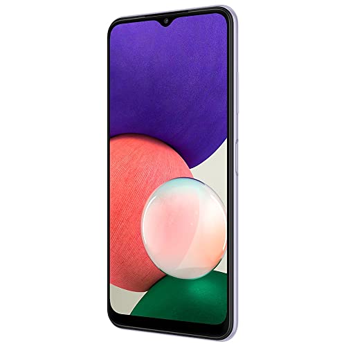 SAMSUNG Galaxy A22 5G (128GB, 4GB) 6.6" 90Hz, Android 11, 48MP Triple Camera, Dual SIM 4G Volte Unlocked (US + Global, GSM Only) International Model A226BR/DSN (Extra Fast Charger Bundle, Violet)