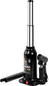 torin 2 ton (4,000 lbs) double ram welded bottle jack for car auto repair and house lift, black, ath80202xb