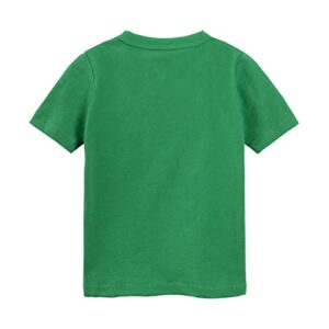 Mud Kingdom Toddler Boys T-Shirt Short Sleeve Summer Holiday Plain Green 4T Soft