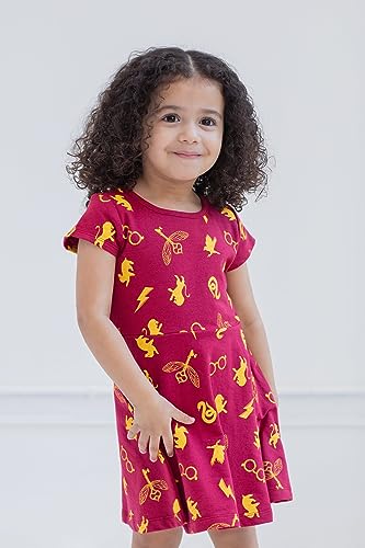 Harry Potter Big Girls Short Sleeve Dress Maroon 18-20