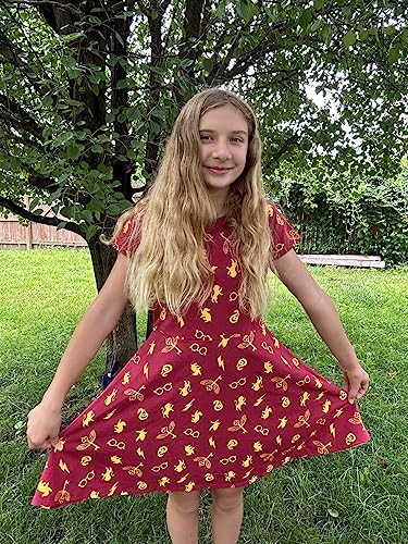 Harry Potter Big Girls Short Sleeve Dress Maroon 18-20