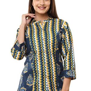 Vihaan IMPEX Zigzag Printed Tunic Casual Kurti Top for Women Shirt for Ladies Multicolor