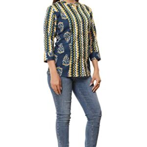 Vihaan IMPEX Zigzag Printed Tunic Casual Kurti Top for Women Shirt for Ladies Multicolor