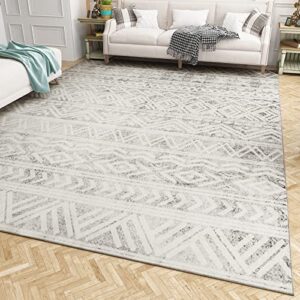 boho area rug 8x10 feet modern area rug neutral carpet for bedroom decor, livingroom decoration ideas, play room