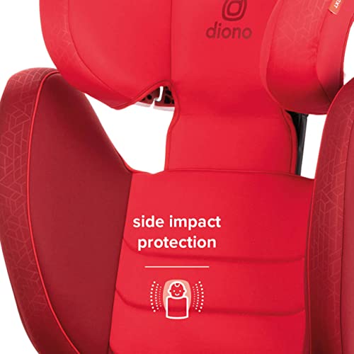 Diono Monterey 2XT Latch 2 in 1 High Back Booster Car Seat with Expandable Height & Width, Side Impact Protection, 8 Years 1 Booster, Red