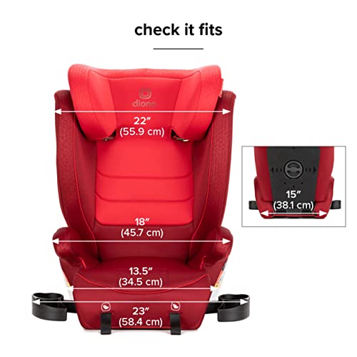 Diono Monterey 2XT Latch 2 in 1 High Back Booster Car Seat with Expandable Height & Width, Side Impact Protection, 8 Years 1 Booster, Red