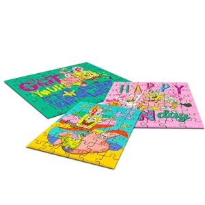 Spongebob Squarepants Jigsaw Puzzle Set - 3 Pack Spongebob Puzzle Bundle (48pc Each) with Stickers and More for Kids Adults (Spongebob Squarepants Party Favors)