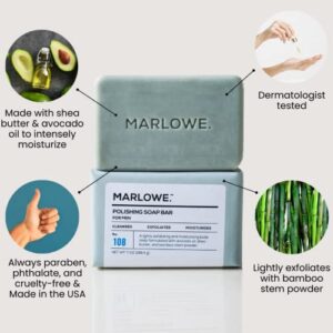 MARLOWE. No. 108 Polishing Soap Bar | Best Cleansing & Moisturizing Bar for Men