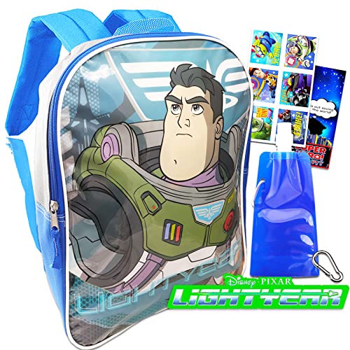 Buzz Lightyear Backpack for Kids - 5 Pc Bundle with 16" Buzz Lightyear School Backpack Bag, Water Bottle, Toy Story Temporary Tattoos, and More (Toy Story School Supplies)