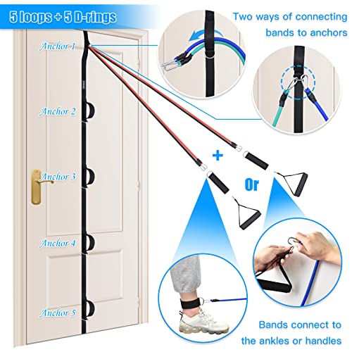 Brebebe Door Anchor Strap for Exercises, Multi Point Anchor Gym Attachment for Home Fitness, Portable Door Band Resistance Workout Equipment