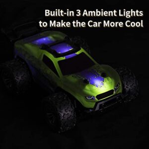 iBliver Remote Control Car, 1:20 Fast 28KM/H Remote Control Monster Truck, All Terrain RC Vehicle Truck Crawler with Two Batteries, Throttle Speed Adjust and LED Light for Boys Kids and Adults