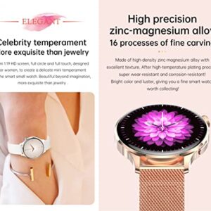 HANDA Smart Watch for Women, Fitness Tracker Smartwatch with Heart Rate Blood Pressure Sleep Monitor Bluetooth Call Pedometer IP67 Waterproof Activity Tracker for Android iOS (Gold Steel)