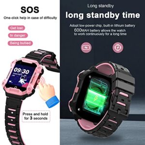 PTHTECHUS 4G Smart Watch for Kids - Smartwatch Phone with GPS Tracker,HD Camera, SOS, WiFi, Pedometer, Audio and Video Calling Voice Chat MP3 Waterproof Compatible Android and iOS for Girls Boys Gifts