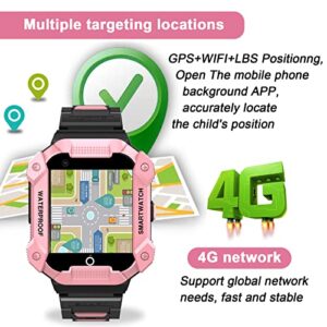 PTHTECHUS 4G Smart Watch for Kids - Smartwatch Phone with GPS Tracker,HD Camera, SOS, WiFi, Pedometer, Audio and Video Calling Voice Chat MP3 Waterproof Compatible Android and iOS for Girls Boys Gifts