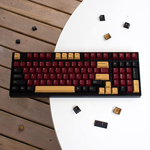 Red Samurai Keycaps Set 164 Keys PBT Doubleshot Keycaps Cherry Profile Custom Keyboard Keycaps for Cherry MX 61/64/68/84/87 Mechanical Keyboards