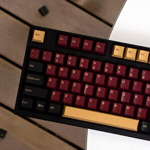 Red Samurai Keycaps Set 164 Keys PBT Doubleshot Keycaps Cherry Profile Custom Keyboard Keycaps for Cherry MX 61/64/68/84/87 Mechanical Keyboards