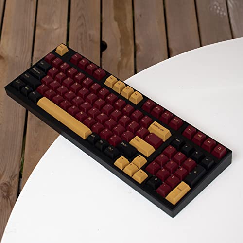 Red Samurai Keycaps Set 164 Keys PBT Doubleshot Keycaps Cherry Profile Custom Keyboard Keycaps for Cherry MX 61/64/68/84/87 Mechanical Keyboards