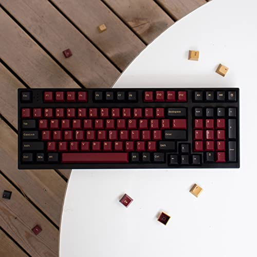 Red Samurai Keycaps Set 164 Keys PBT Doubleshot Keycaps Cherry Profile Custom Keyboard Keycaps for Cherry MX 61/64/68/84/87 Mechanical Keyboards