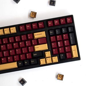 Red Samurai Keycaps Set 164 Keys PBT Doubleshot Keycaps Cherry Profile Custom Keyboard Keycaps for Cherry MX 61/64/68/84/87 Mechanical Keyboards