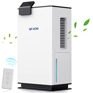 dehumidifiers for home up to 7500 cubic feet, seavon dehumidifier with remote controller, auto-off, 2 working modes quiet and portable dehumidifiers perfect for bedroom, bathroom, basement, rv