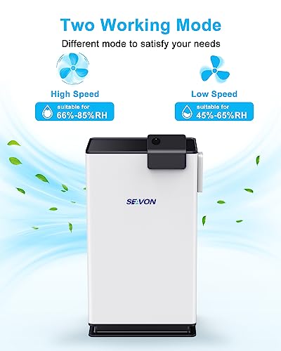 Dehumidifiers for Home Up to 7500 Cubic Feet, SEAVON Dehumidifier with Remote Controller, Auto-off, 2 Working Modes Quiet and Portable Dehumidifiers Perfect for Bedroom, Bathroom, Basement, RV