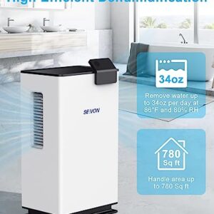 Dehumidifiers for Home Up to 7500 Cubic Feet, SEAVON Dehumidifier with Remote Controller, Auto-off, 2 Working Modes Quiet and Portable Dehumidifiers Perfect for Bedroom, Bathroom, Basement, RV