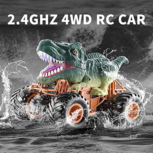 Bennol Remote Control Dinosaur Car for Boys Kids, 2.4Ghz RC Dinosaur Truck Toys for Toddlers, Electric Hobby RC Car Toys with Light & Sound Spray Birthday Gift for 3 4 5 6 7 8 Year olds Kids Boys Girl