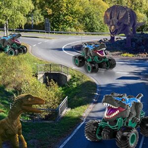 Bennol 2.4GHz Remote Control Dinosaur Car Trucks Toys for Kids Boys, RC Dino Car Toys with Light, Sound & Spray, Indoor Outdoor All Terrain Electric RC Car Toys Gifts for 3 4 5 4-7 8-12 Boys Kids