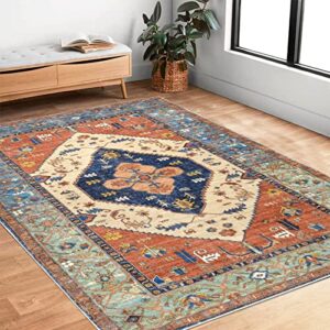 bsmathom area rug vintage rug traditional rug retro kitchen accent rug non-slip non-shedding carpet rug boho washable floor carpet kitchen mat runner rug for bedroom living room bathroom