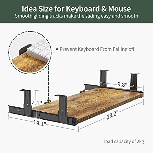 FEZIBO Height Adjustable Electric Standing Desk with Keyboard Tray, 40 x 24 Inches Sit Stand up Desk with Splice Board, Black Frame/Rustic Brown Top