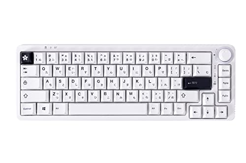 GK GAMAKAY White Japanese Keycaps 129 Keys Cherry Profile PBT Dye-Sub White Theme Minimalist Keycap Set Suitable for LK67 TK75 MK61/87/98/104/108 Layout Mechanical Gaming Keyboard (Japanese Theme)