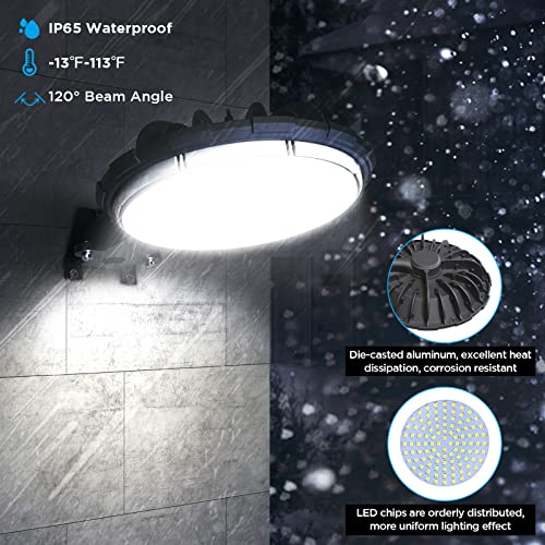 deerdance LED Barn Light Outdoor, 80W Dusk to Dawn Outdoor Lighting with Photocell 10000LM 5000K Daylight, IP65 Waterproof Street Light for Barn Yard Warehouse Outdoor Security Lighting, 2-Pack