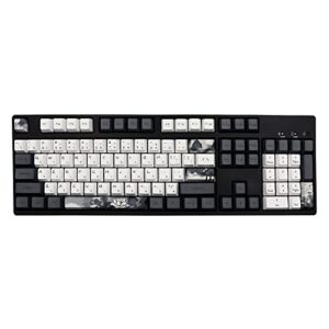 jsjt ink lotus keycaps oem profile japanese keycaps 140 keys pbt dye sublimation custom keycaps suitable for gk61/64/68/84/87/96/980/104/108 cherry mx switch ansi/iso layout mechanical keyboards