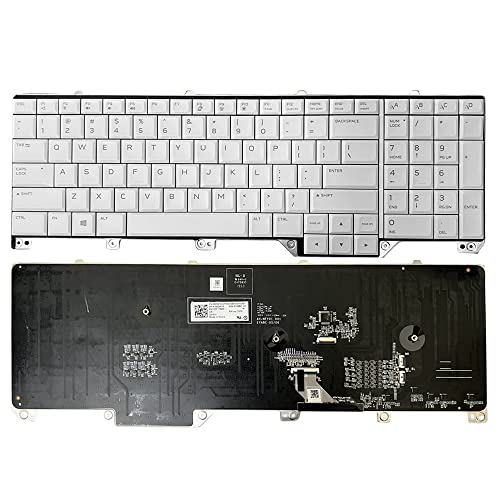 GinTai Laptop US Keyboard with RGB Backlit Replacement for Dell Alienware 17 R5 /Area 51m R1 AWAR51M-7350WHT 62W10 NC0731-1 0