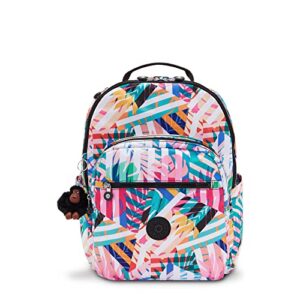 kipling seoul large printed 15" laptop backpack patchwork garden