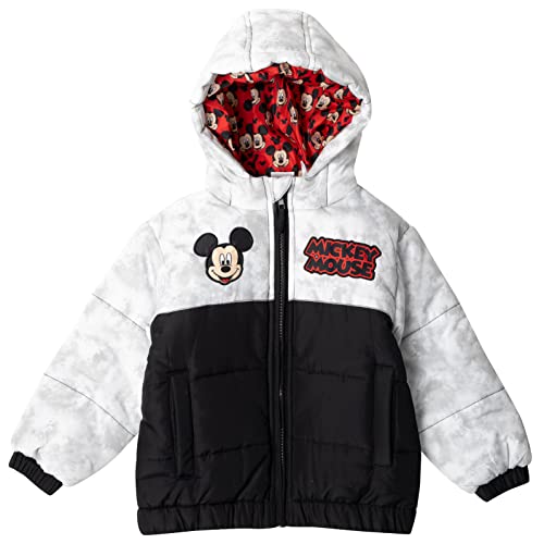 Disney Mickey Mouse Toddler Boys Zip Up Winter Coat Puffer Jacket 5T