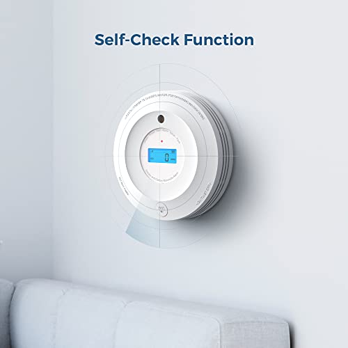 AEGISLINK Wi-Fi Combination Smoke and Carbon Monoxide Detector with LCD Display & Replaceable Battery, Compatible with TuyaSmart & Smart Life App, SC-WF240