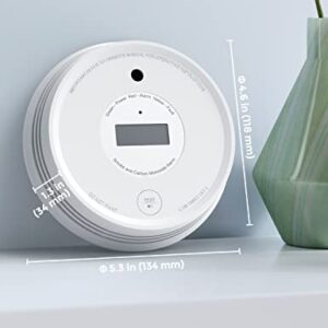 Smoke Carbon Monoxide Detector, AEGISLINK Interlinked Combination Smoke CO Alarm, Battery Powered, Wireless Interconnected, Digital Display, SC-RF220, 6-Pack